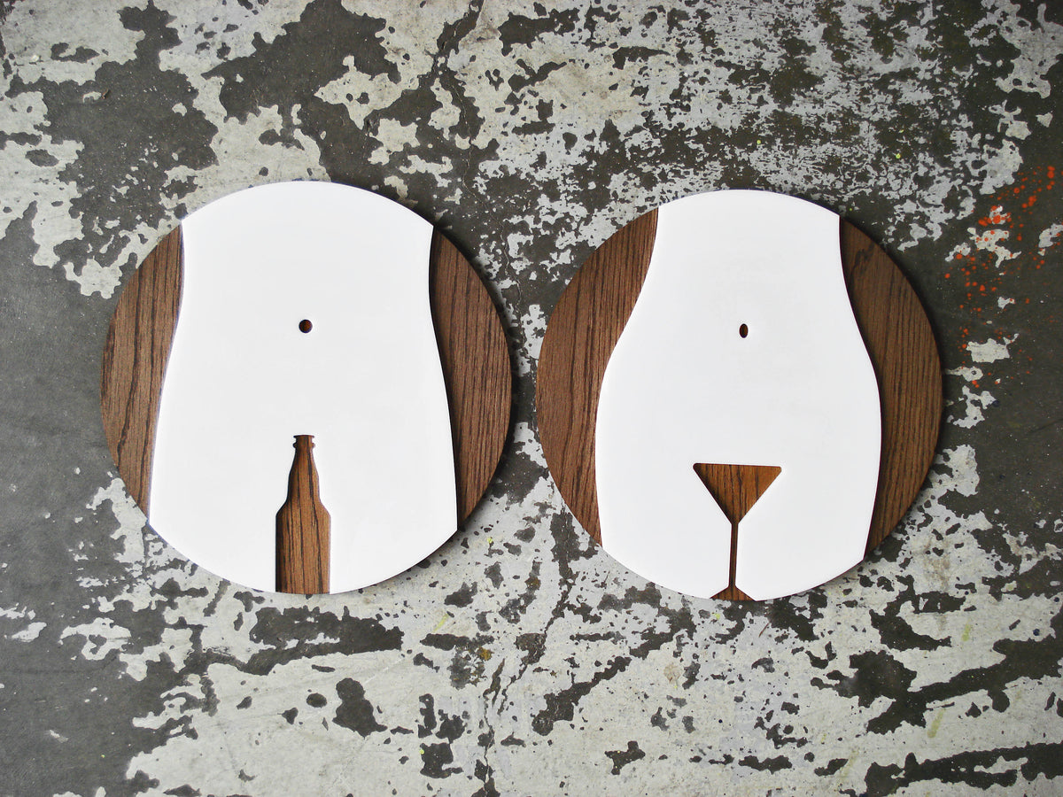 074 Bar Restroom Beer & Martini - 2 Sign Set – Gray Skunk Inc.