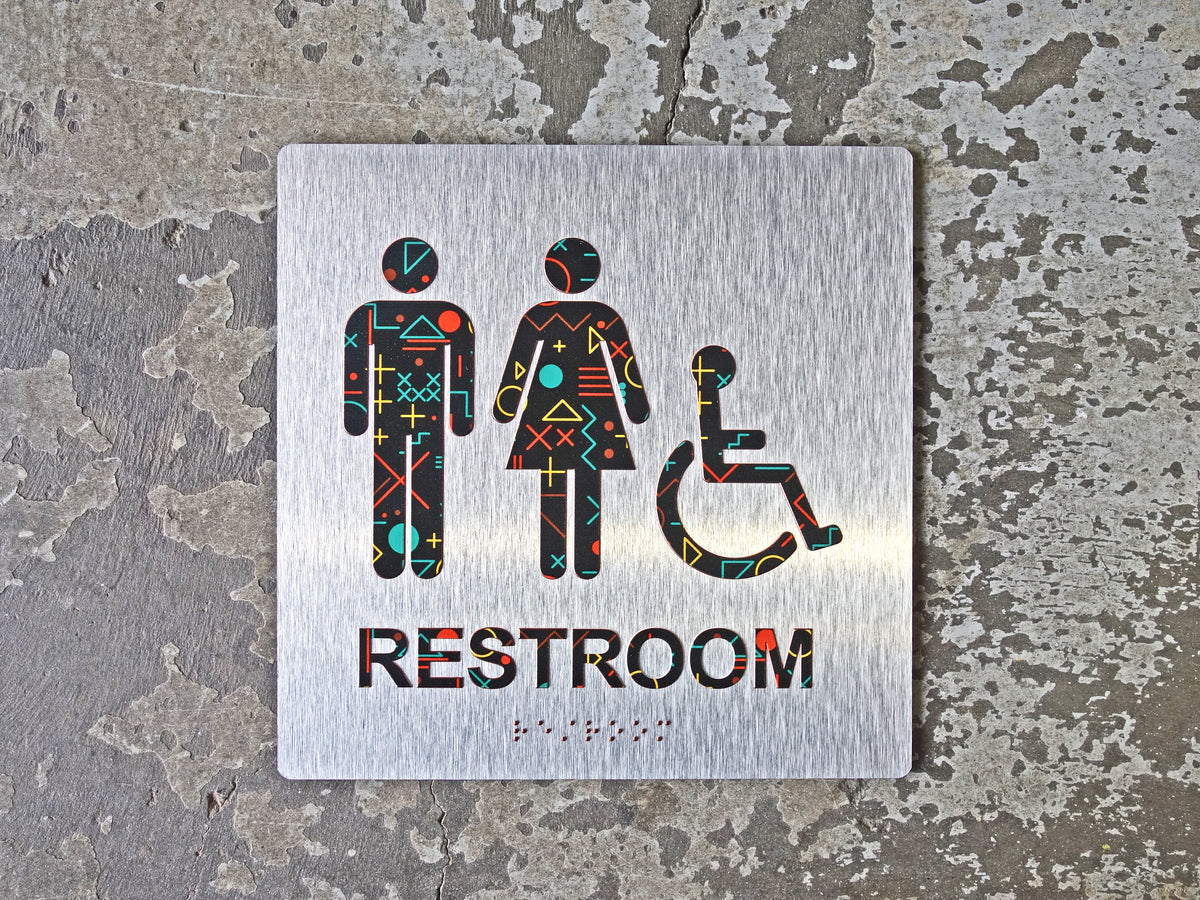 049 ADA Wheelchair Restroom Bathroom - 1980's Memphis Design - CHROMAT ...