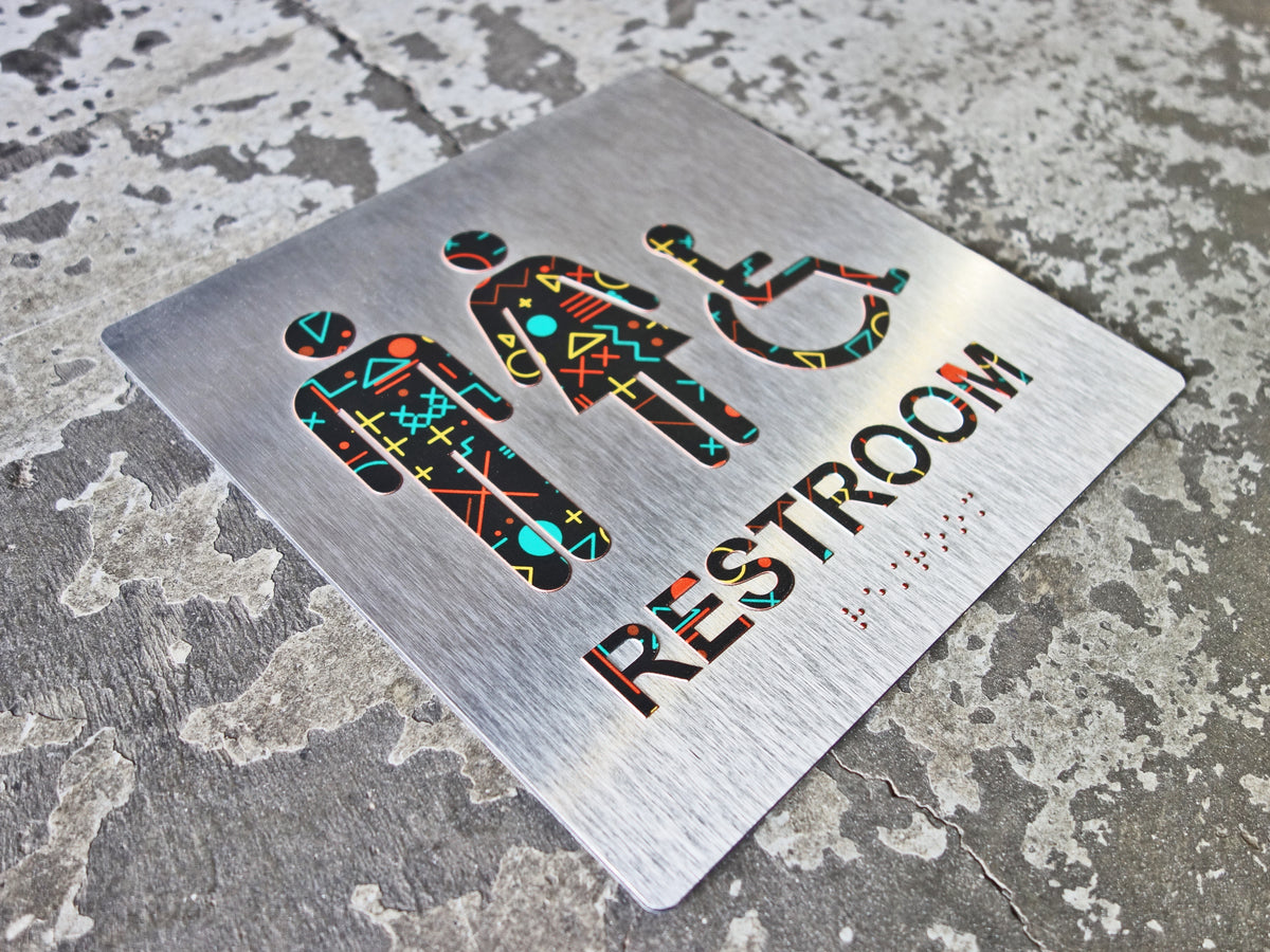 049 ADA Wheelchair Restroom Bathroom - 1980's Memphis Design - CHROMAT ...
