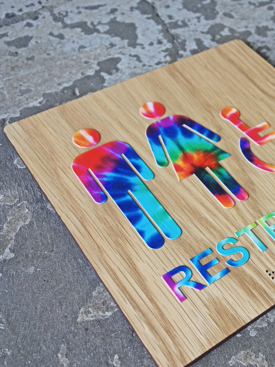029 Colorful ADA Restroom Bathroom Sign - Rainbow Design - CHROMATONE ...