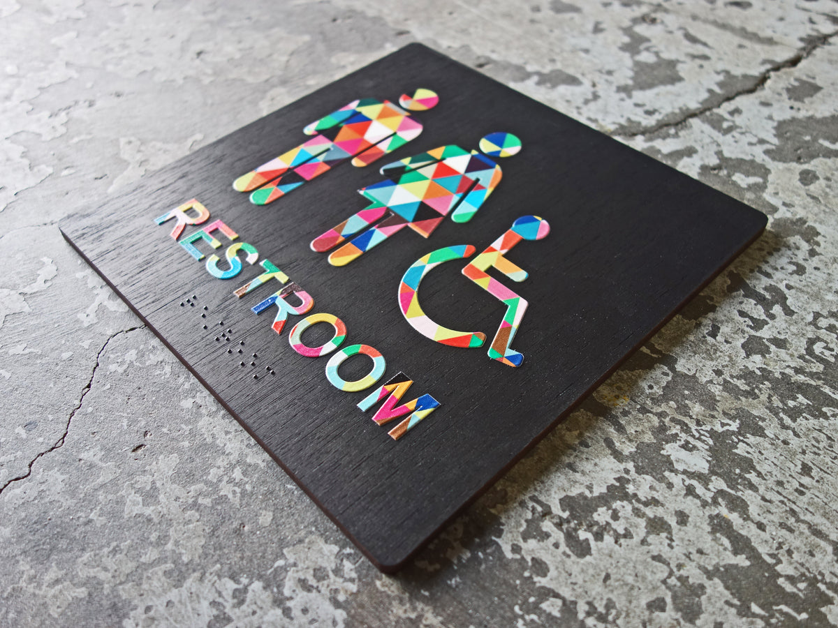 031 ADA Colorful Restroom Bathroom Sign - Rainbow Design - CHROMATONE ...