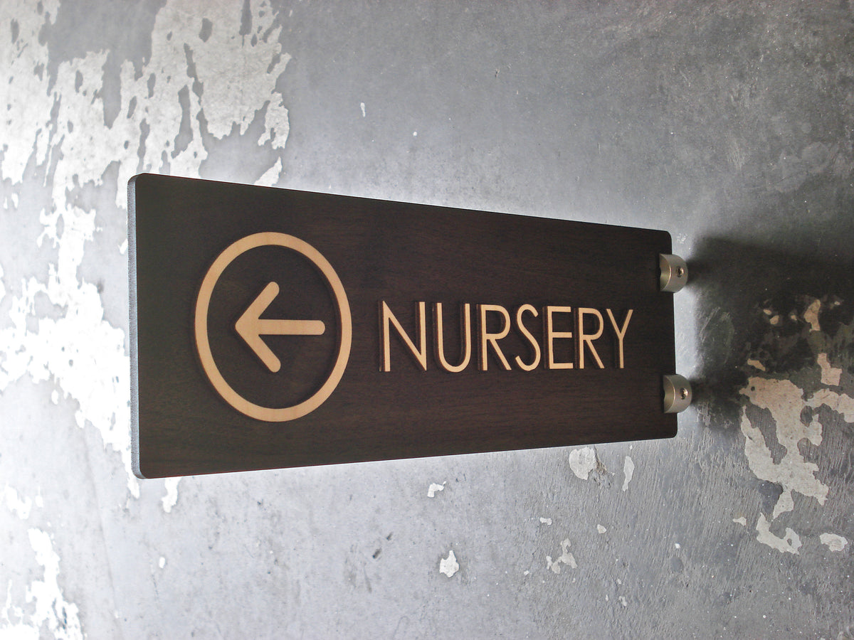 057 Double Sided Directional Wood Arrow Sign - Flag Mounted - Custom T ...